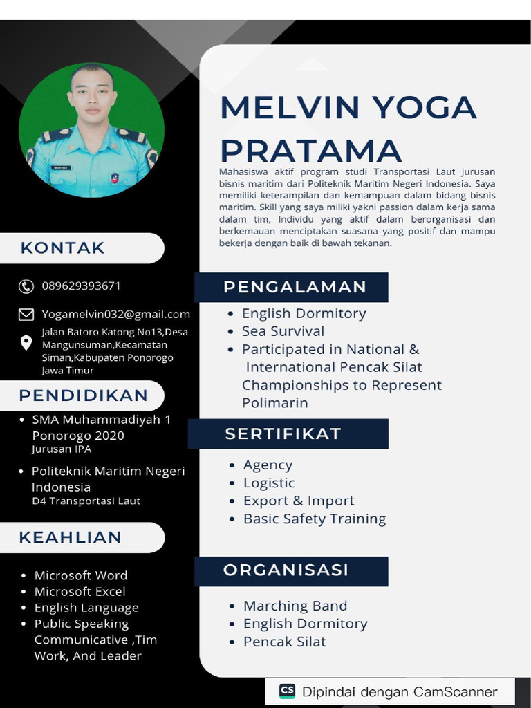 CV - Melvin Yoga Pratama | PDF