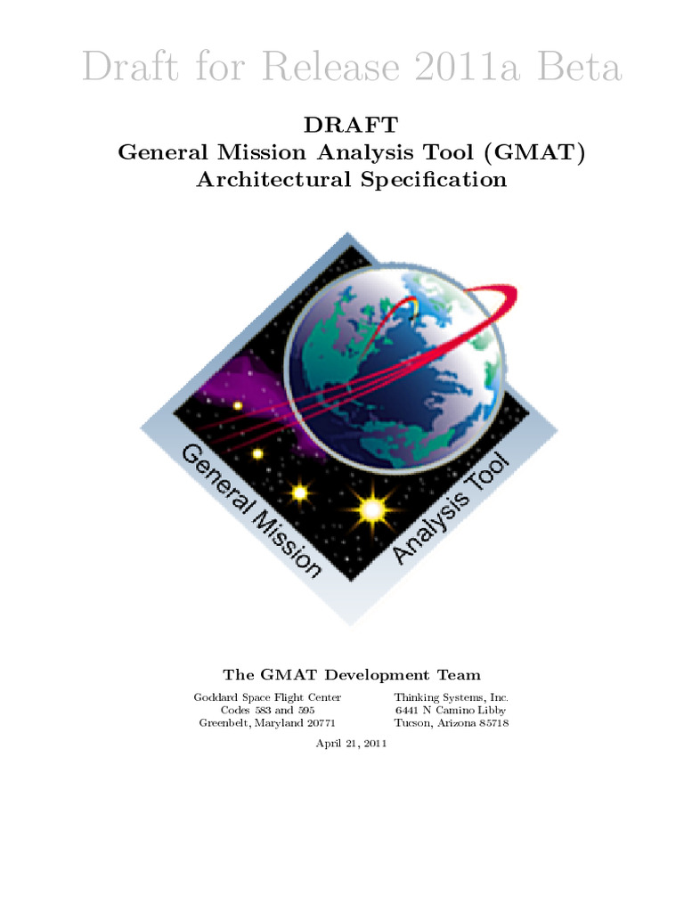 GMAT Architectural Specification | PDF | Orbital Maneuver | Software