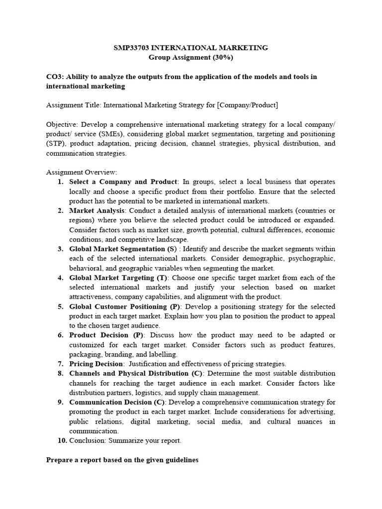 SMP33703 Group Assignment | PDF | Market Segmentation | Market (Economics)