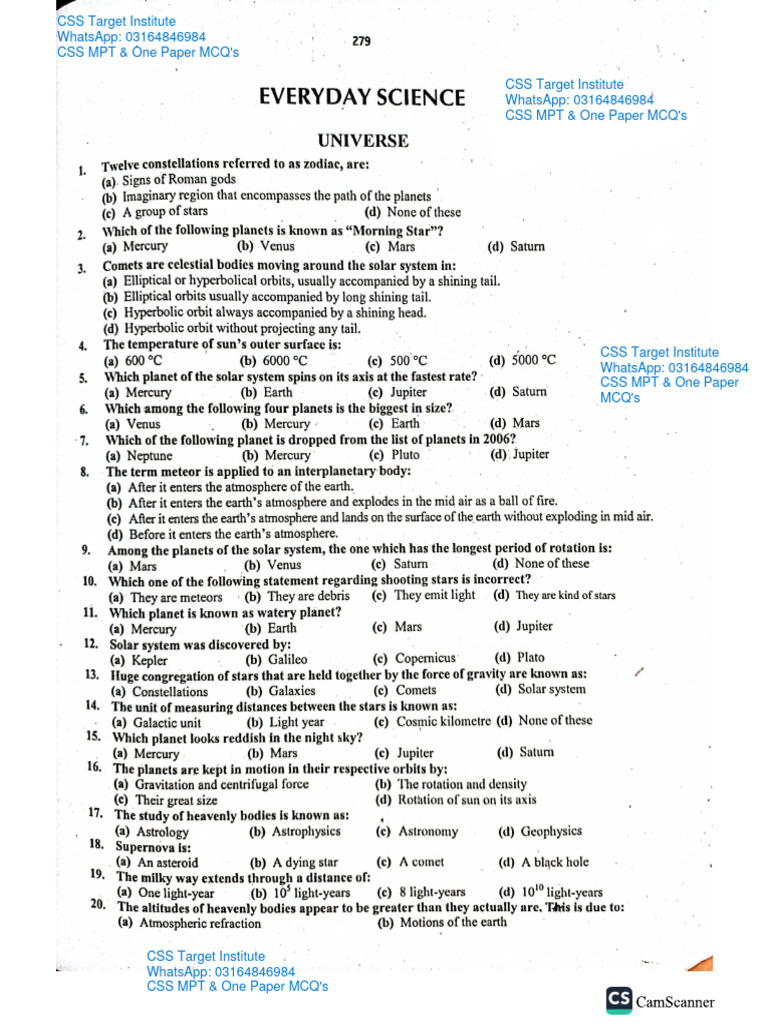 Every Day Science Css Notes | PDF