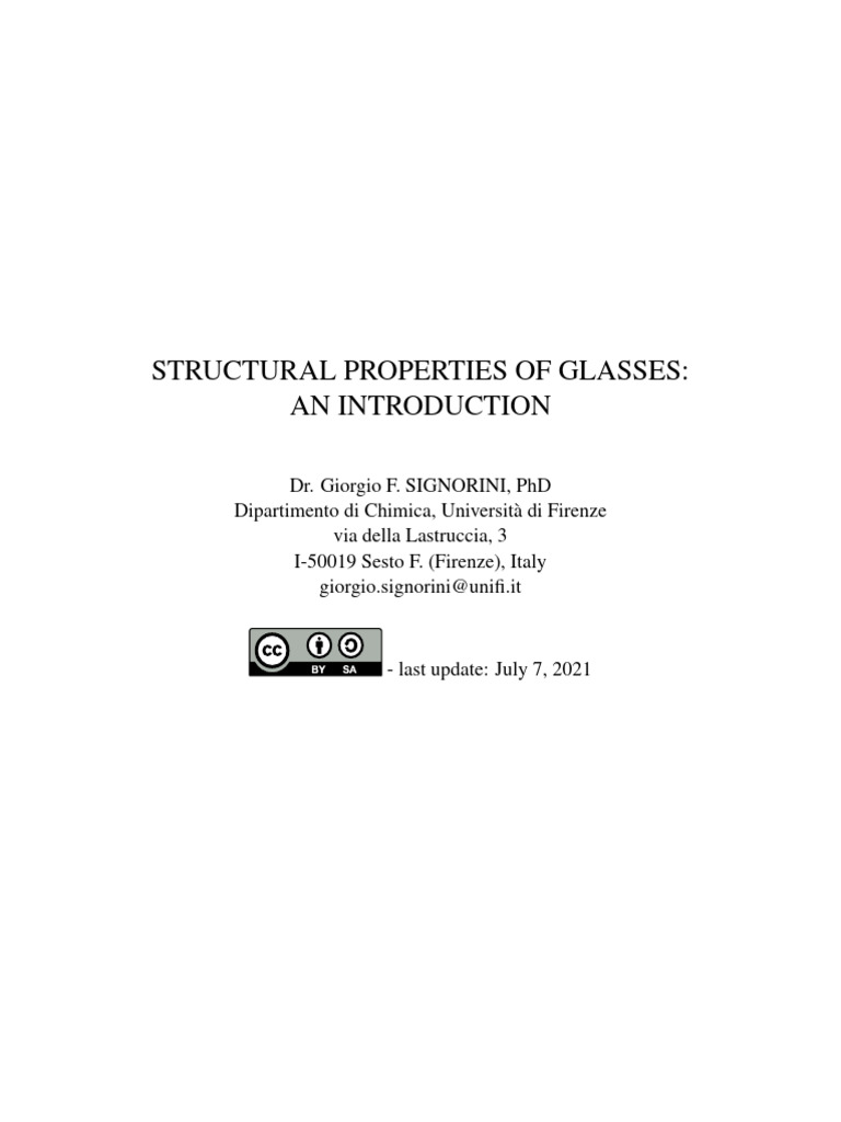 Glass Structure Pdf