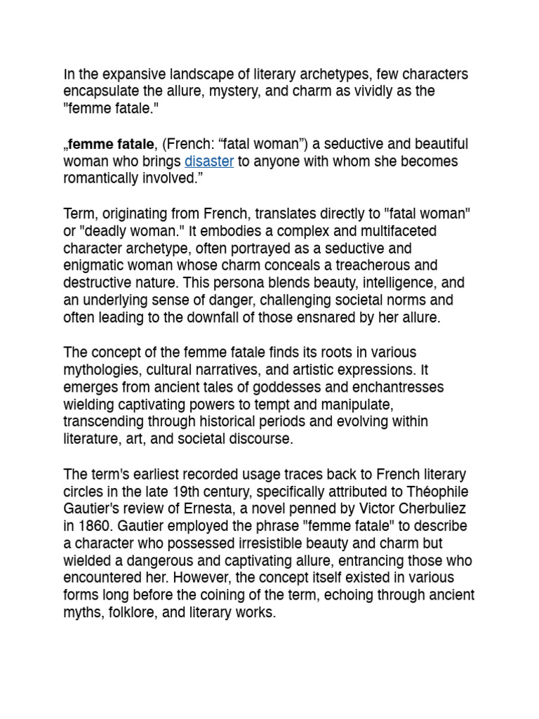 Femme Fatale | PDF | Narrative