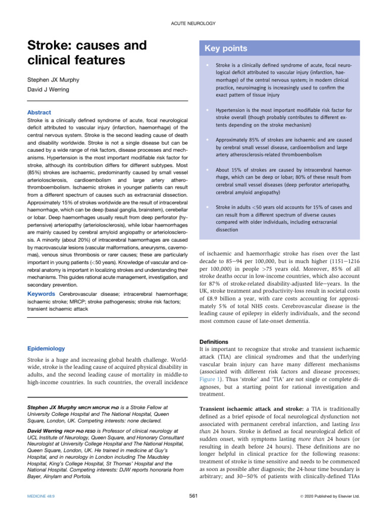 Cauze Stroke | PDF | Stroke | Hypertension