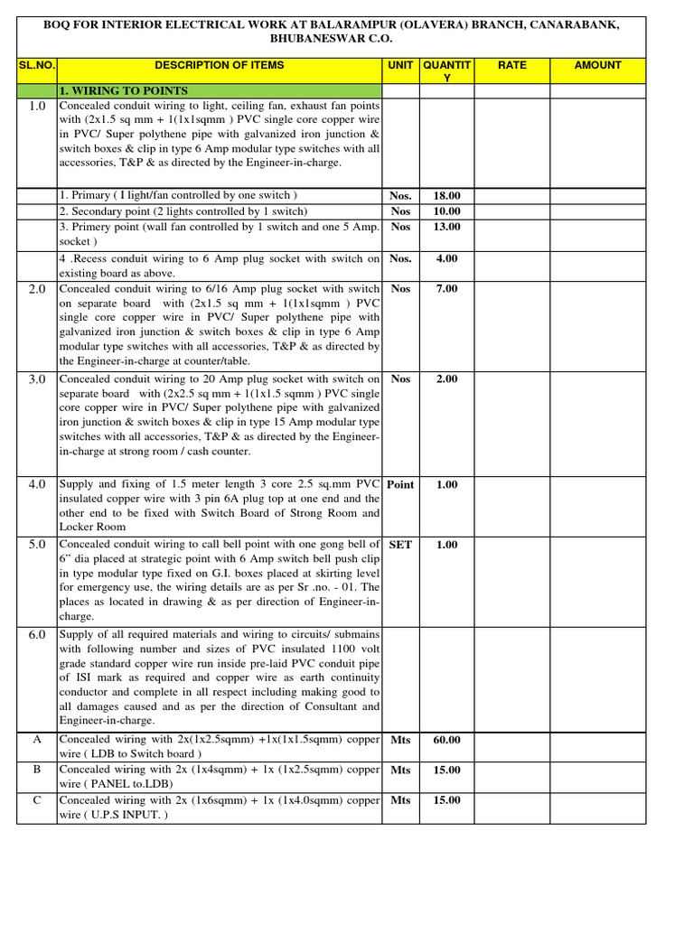 Boq Interior Electrical - 17 | PDF | Technology & Engineering