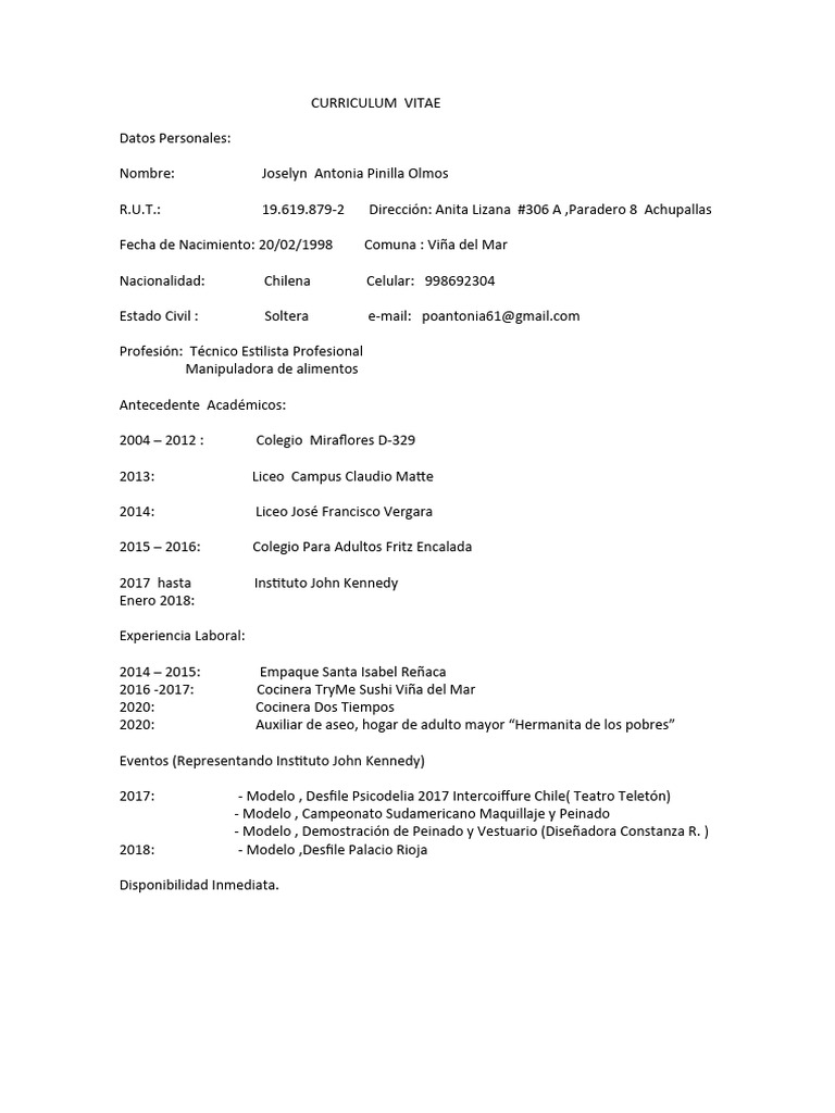 Documento Curriculum Nuevo | PDF