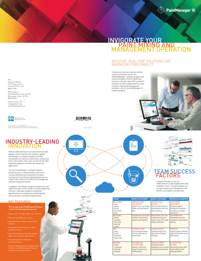 Brochure Paintmanager Xi | PDF | Cloud Computing | Usability