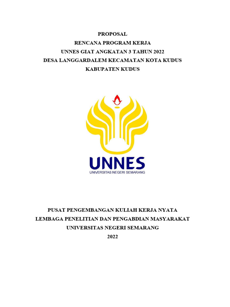 Proposal Program Kerja KKN Desa Langgardalem | PDF