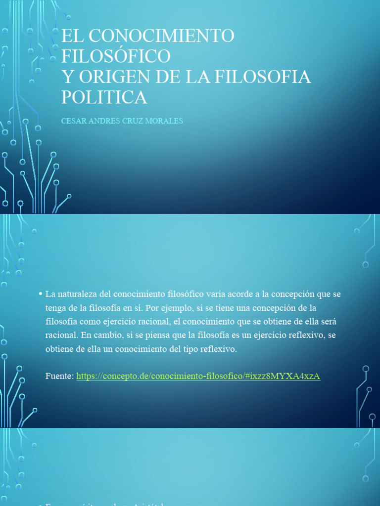 Orígenes del Conocimiento Filosófico y Político | PDF