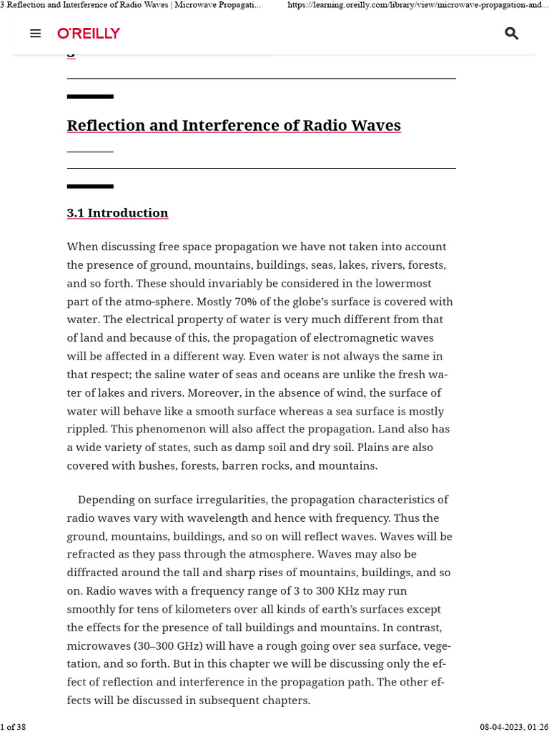 3 Reflection and Interference of Radio Waves Microwave Propagation and ...