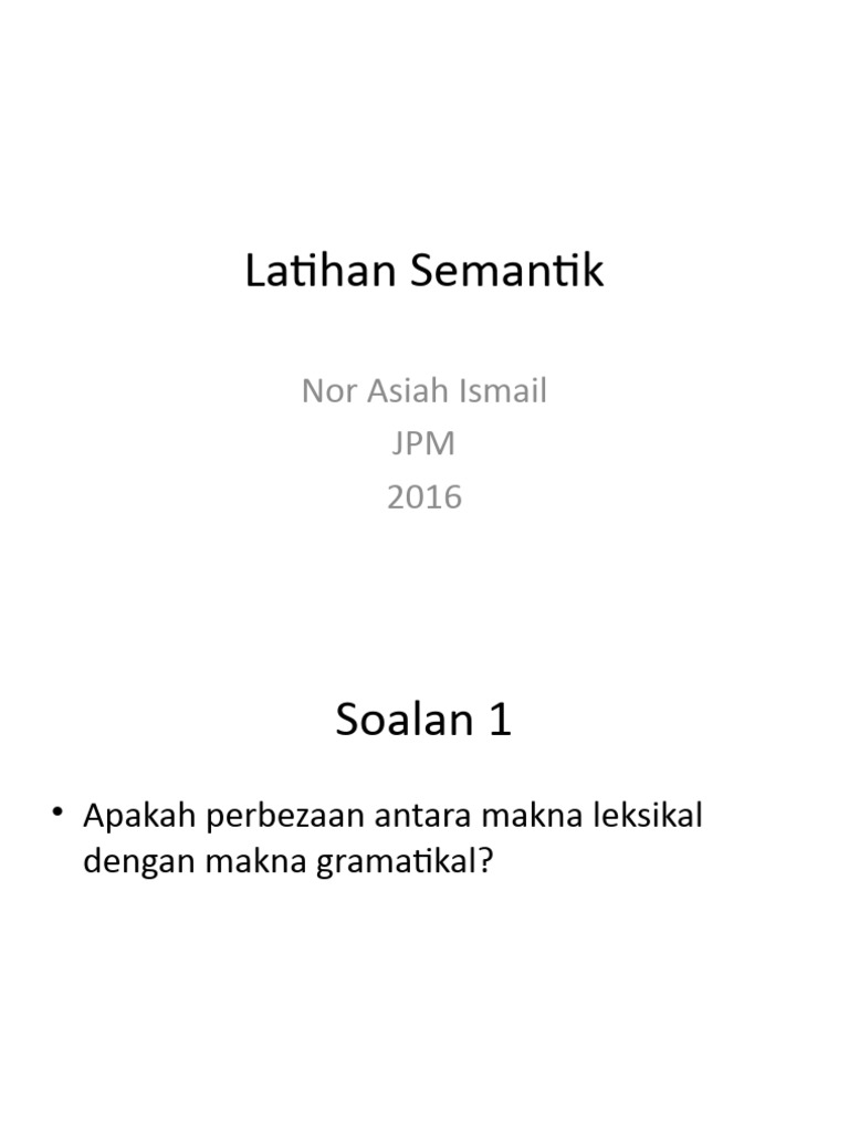 Latihan Semantik 1 | PDF