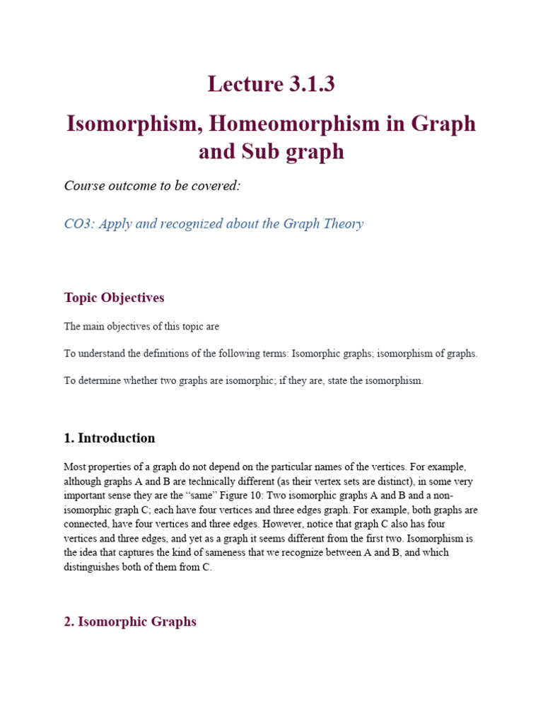 Isomorphic Graphs Pdf