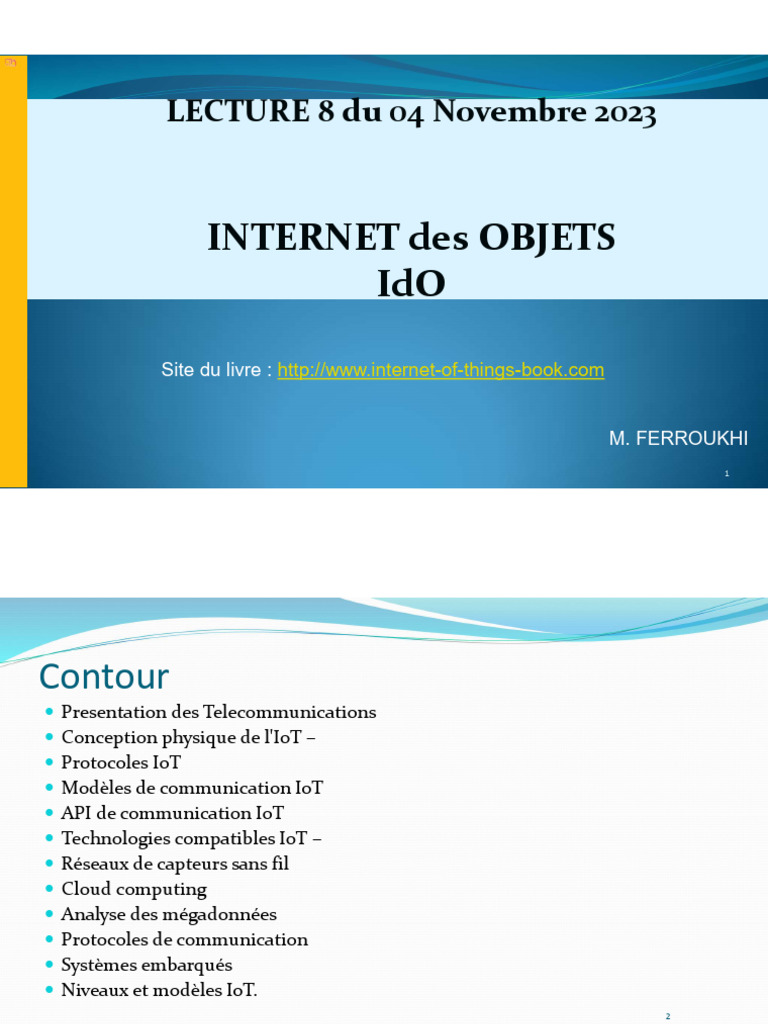 Lecture 8 Du 04 Novembre 2023: Internet Des Objets Ido | PDF
