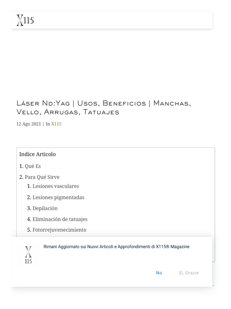 Láser ND - Yag - Usos, Beneficios - Manchas, Vello, Arrugas, Tatuajes ...