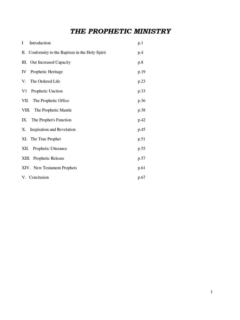 The Prophetic Ministry | PDF