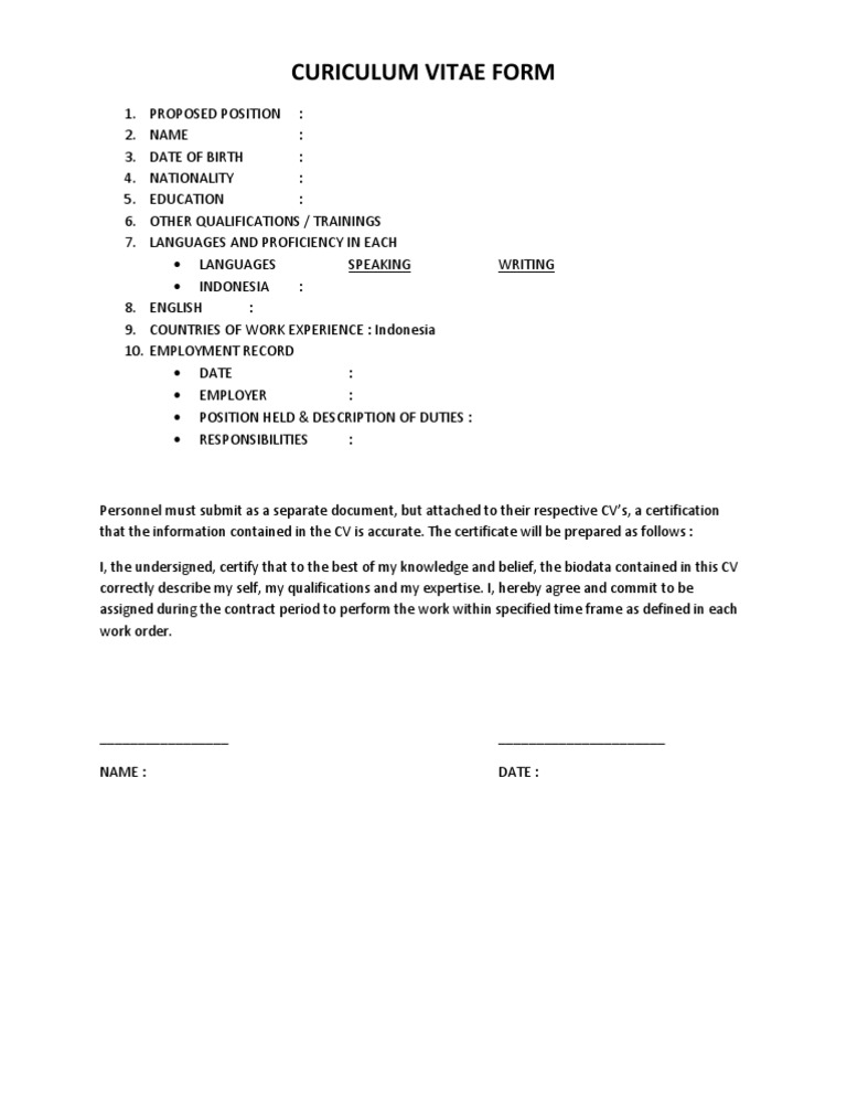 Curriculum Vitae Submission Form | PDF | Career & Growth | Finance ...