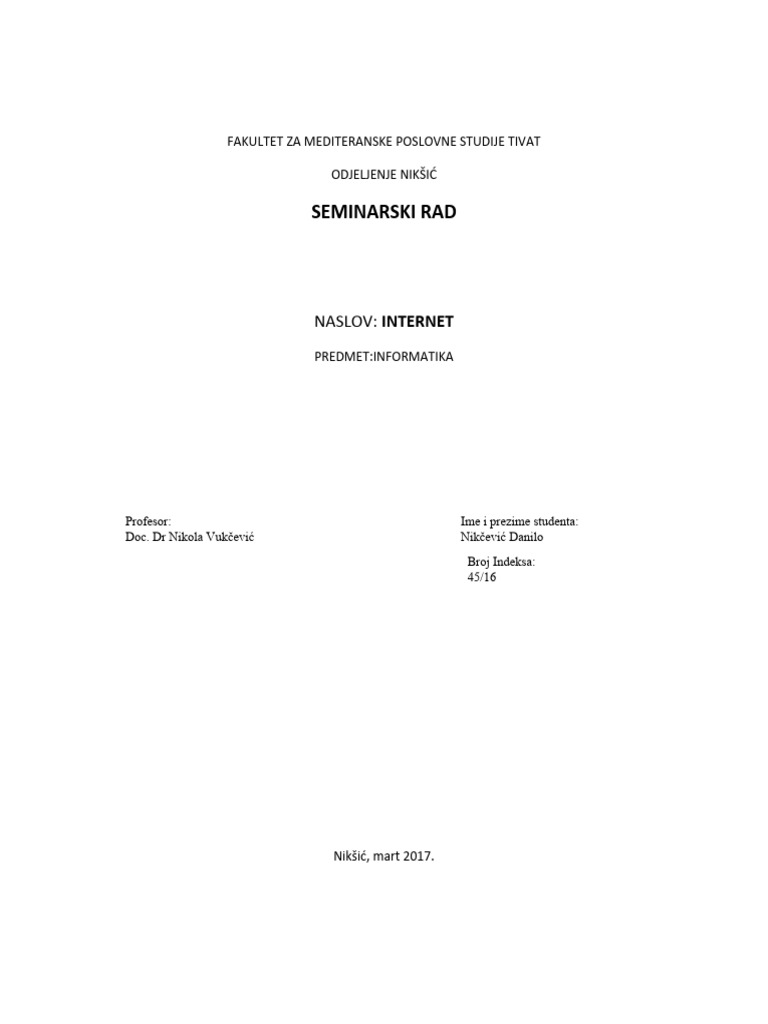Nikcevic Danilo-INTERNET | PDF