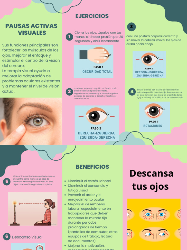 Folleto Pausas Activas Visuales | PDF | Percepción visual | Medicina ...