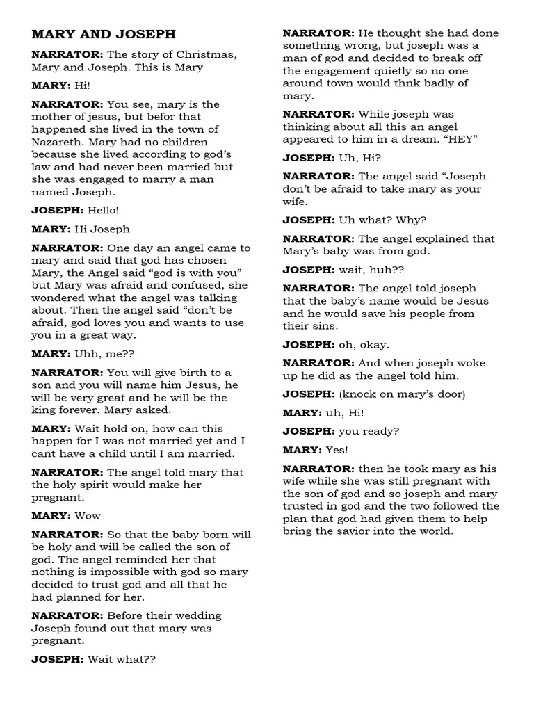 Mary and Joseph Play 1 | PDF