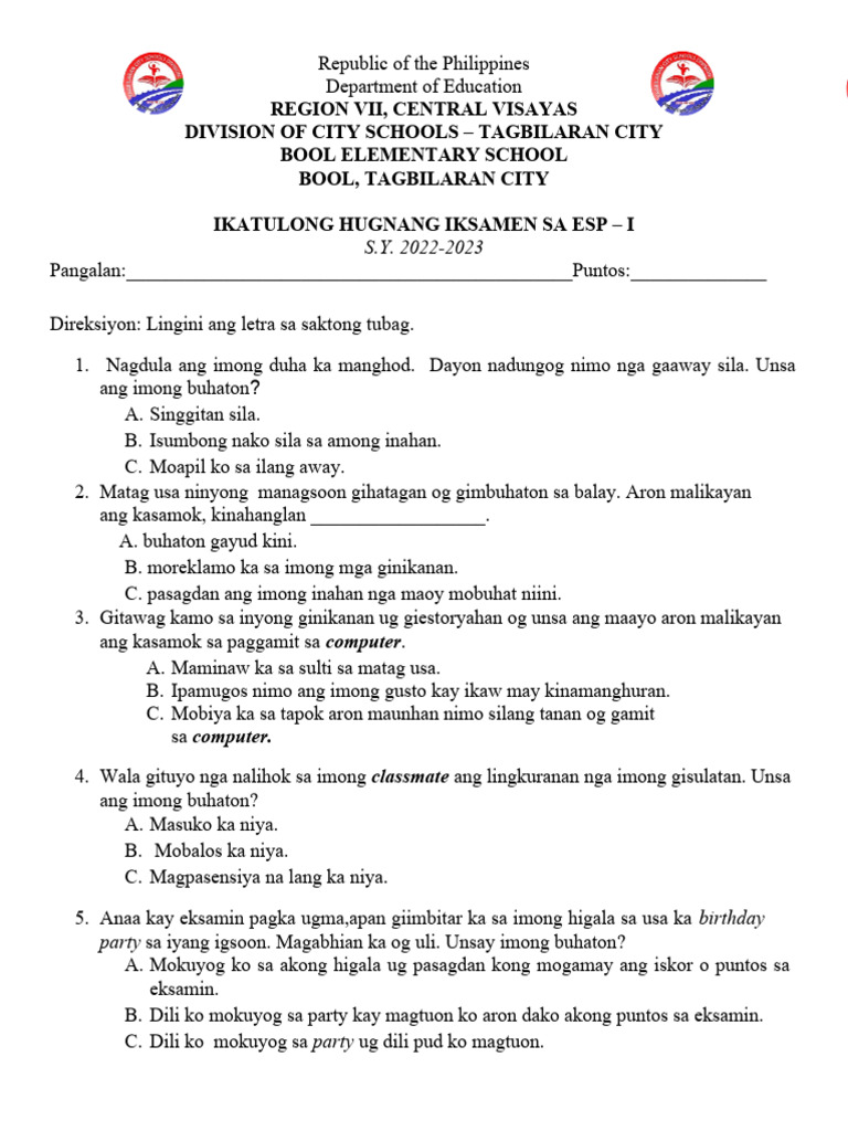 Esp Q3 Periodical Test Pdf