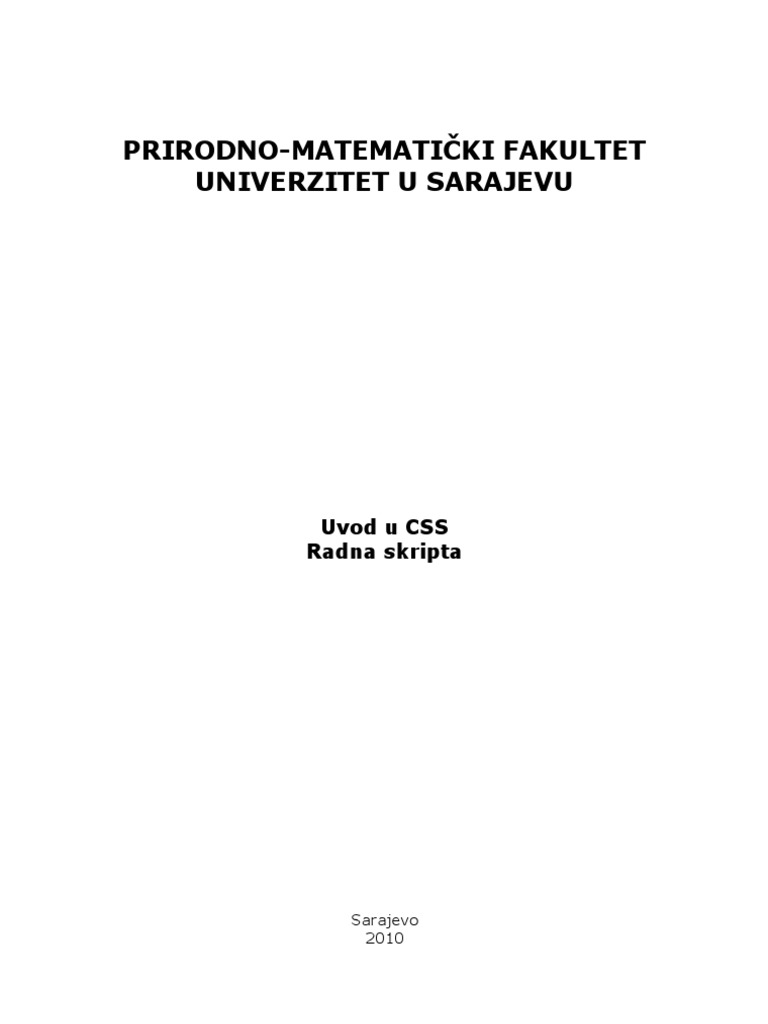 Skripta Uvod U Css Pdf