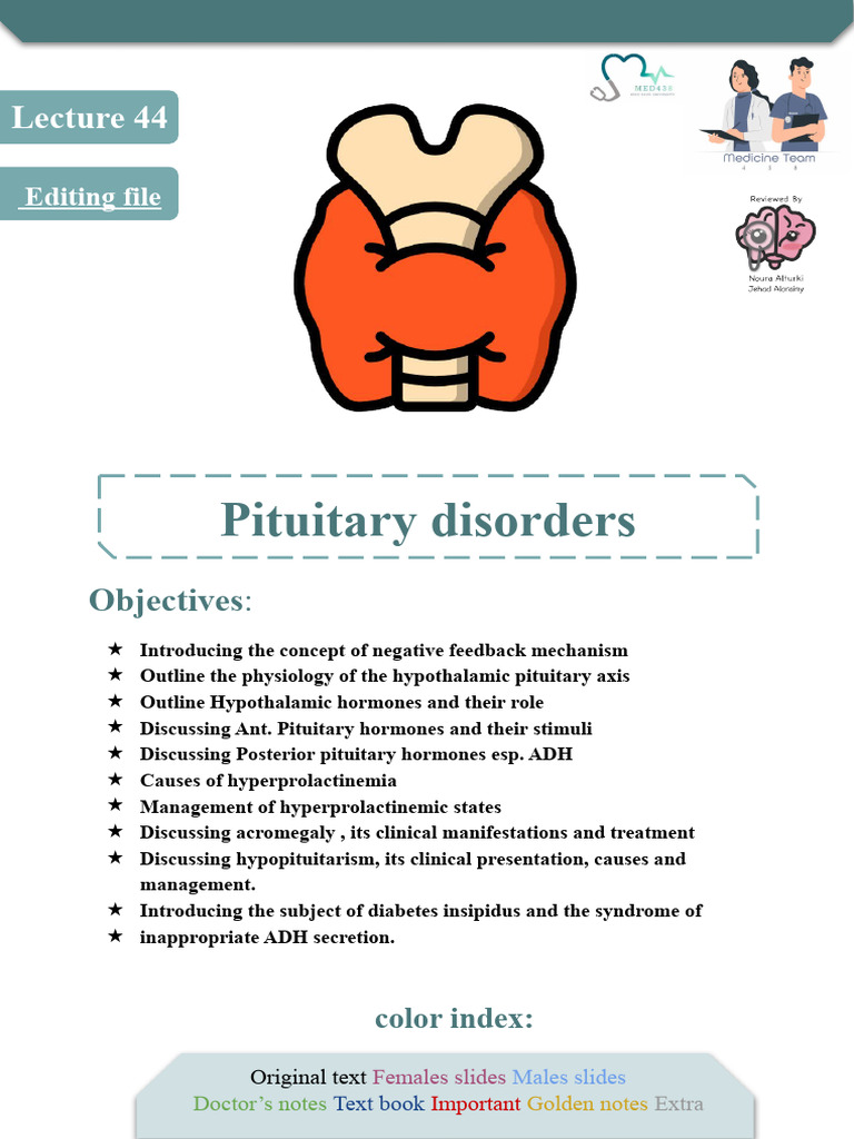 L44 - Pituitary Disorders | PDF | Pituitary Gland | Hypothalamus