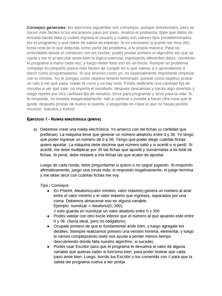 Ejercicios Para Bucles 3 Ejercicios Pdf