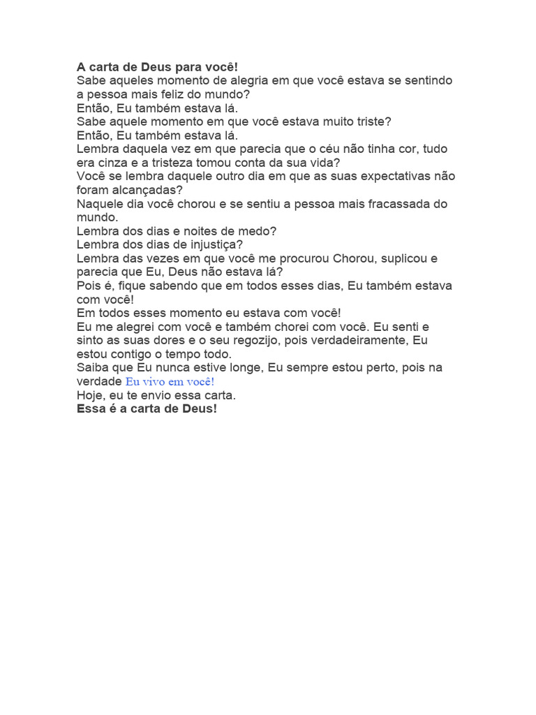 A Carta de Deus para Você | PDF