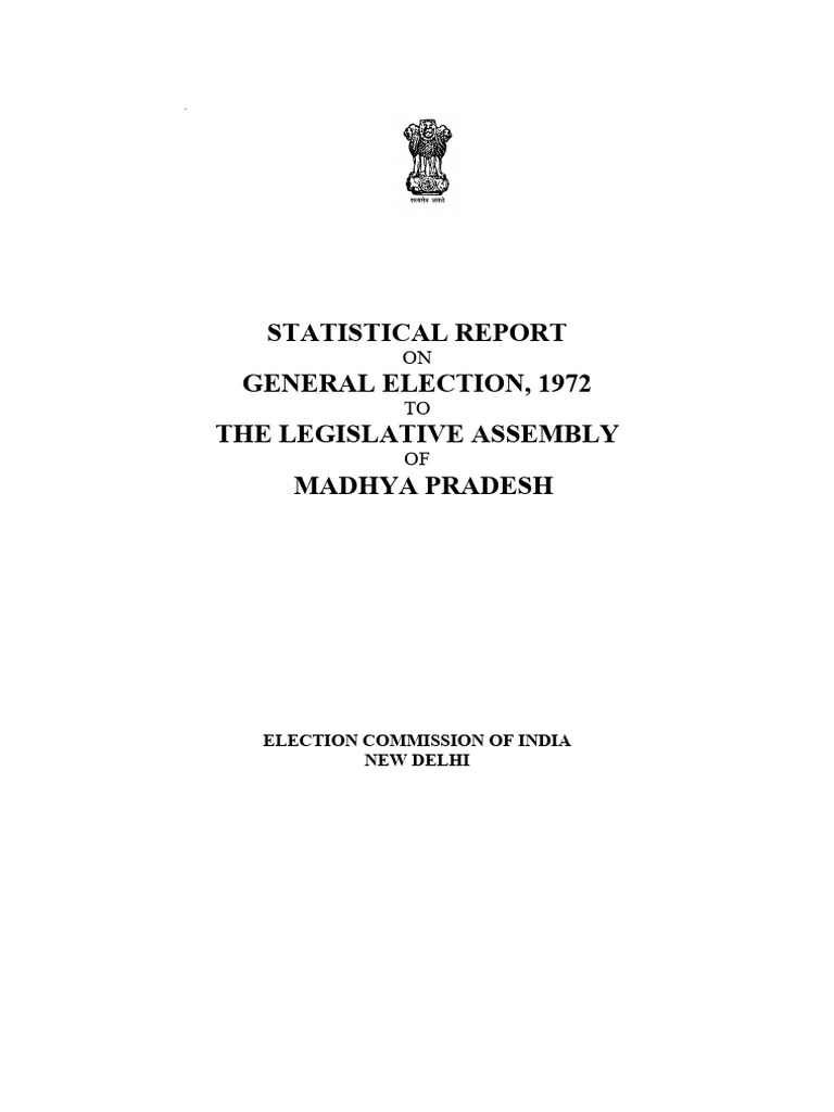 Statistical Report On General Election, 1951 To The Legislative ...