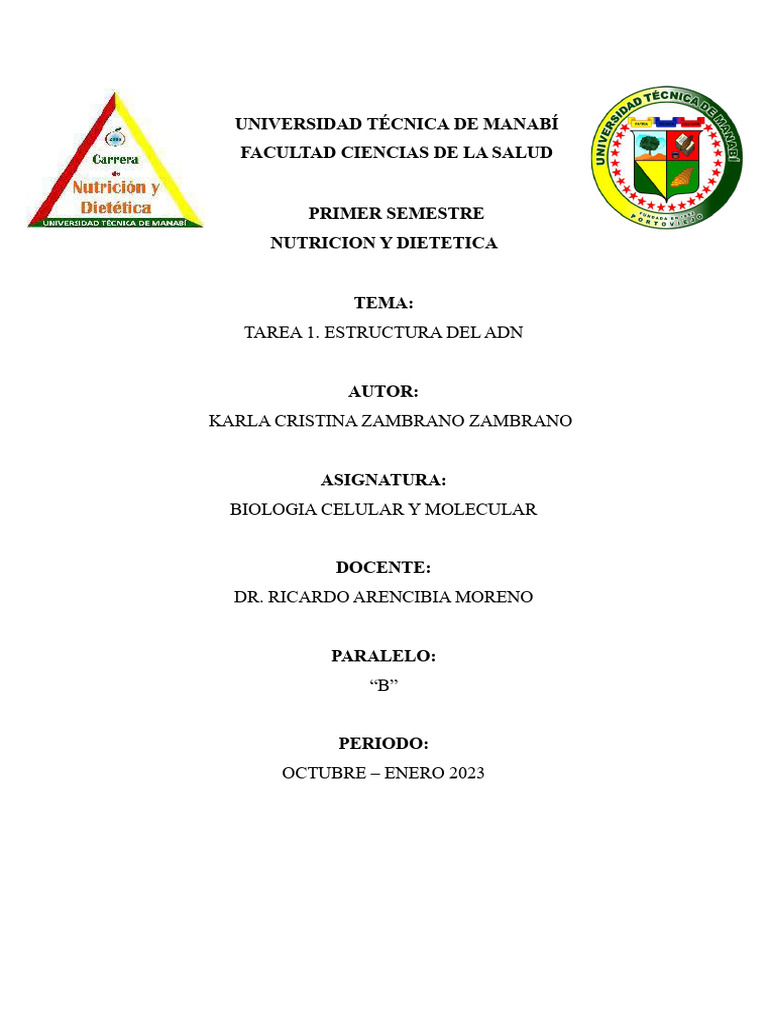 Tarea 1 Estructura Del Adn | PDF
