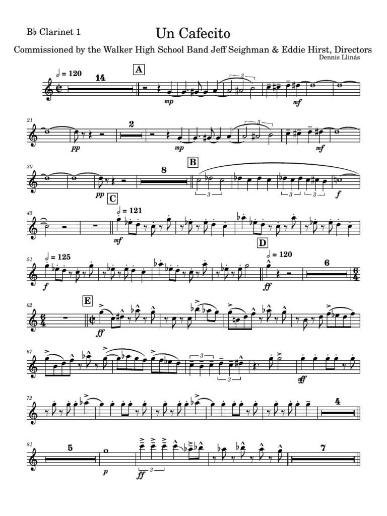 Un Cafecito Clarinet 1 | PDF