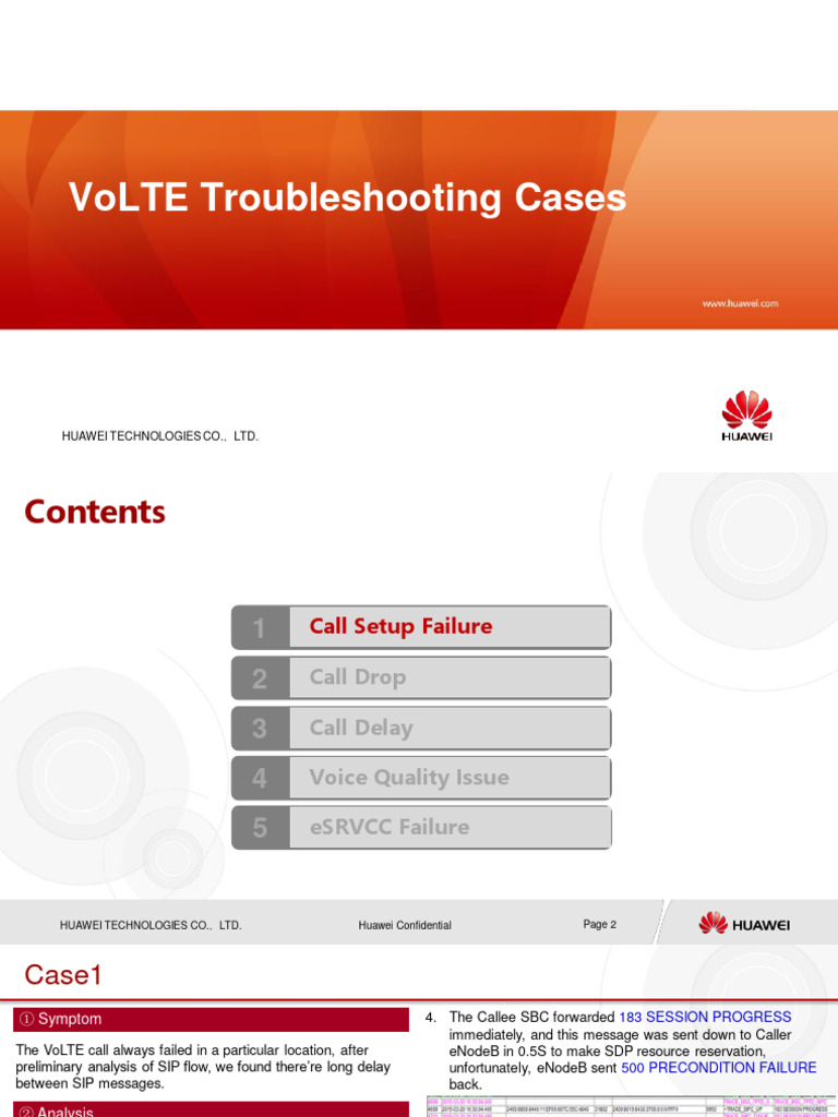 VoLTE Call Setup and Drop Analysis | PDF