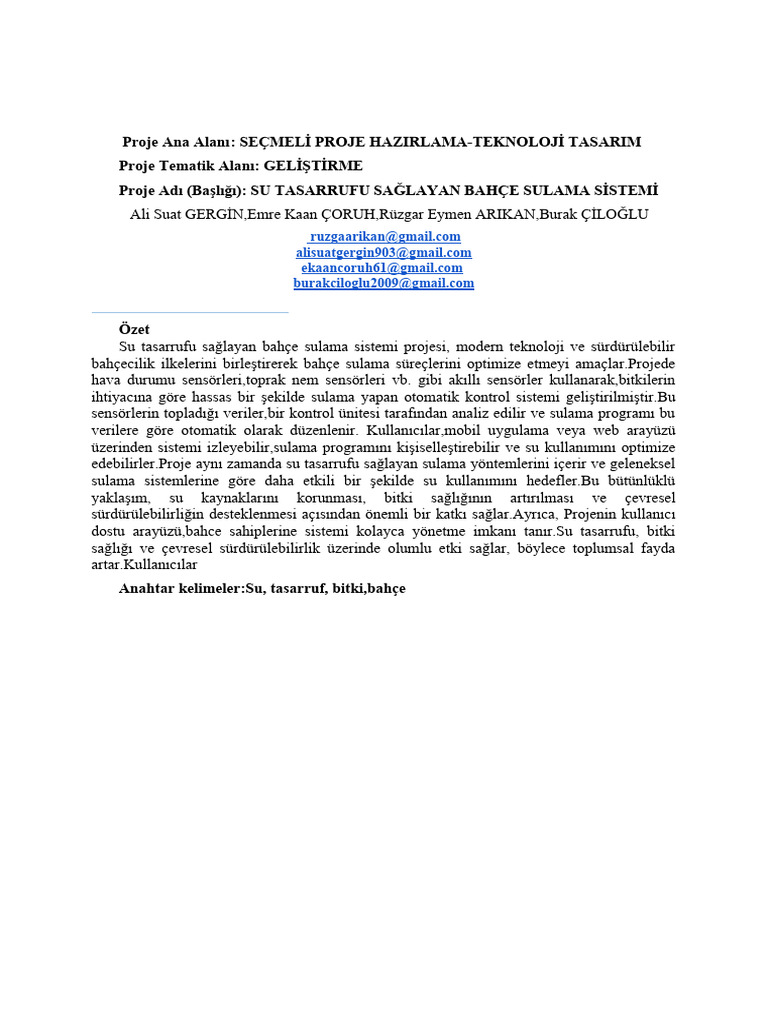 Proje Yazma Sablonu 2 | PDF