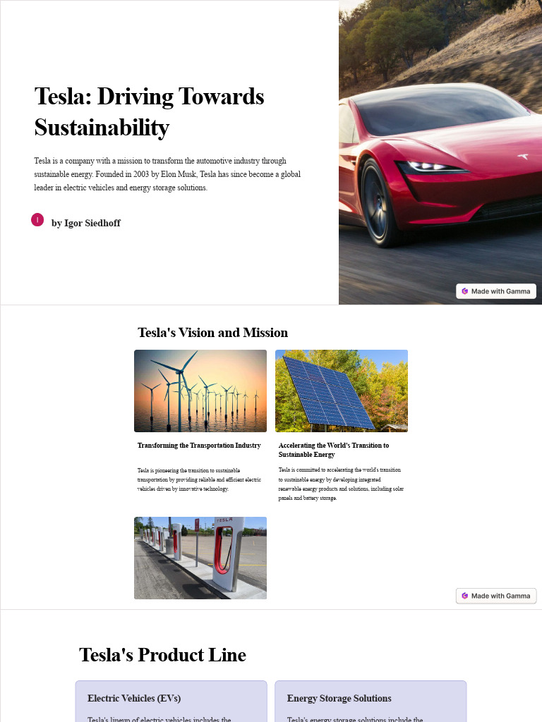 Tesla Driving Towards Sustainability | PDF