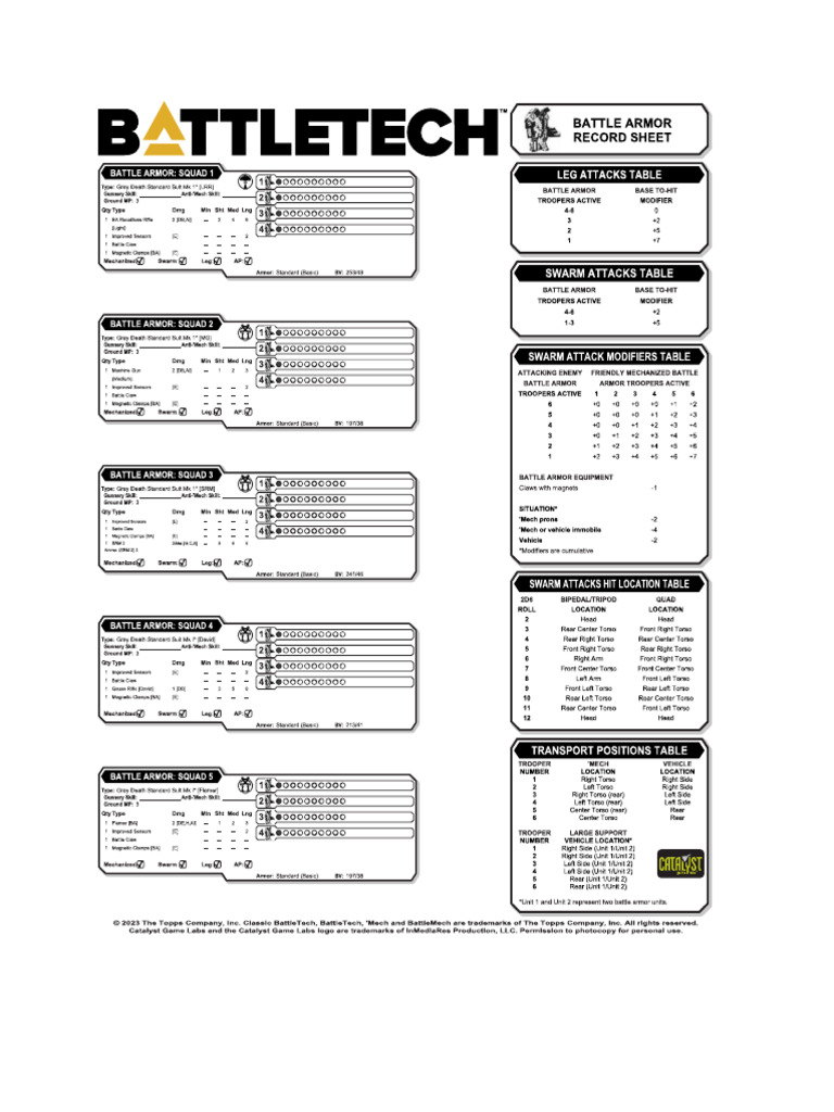 GD Standard Record Sheets | PDF
