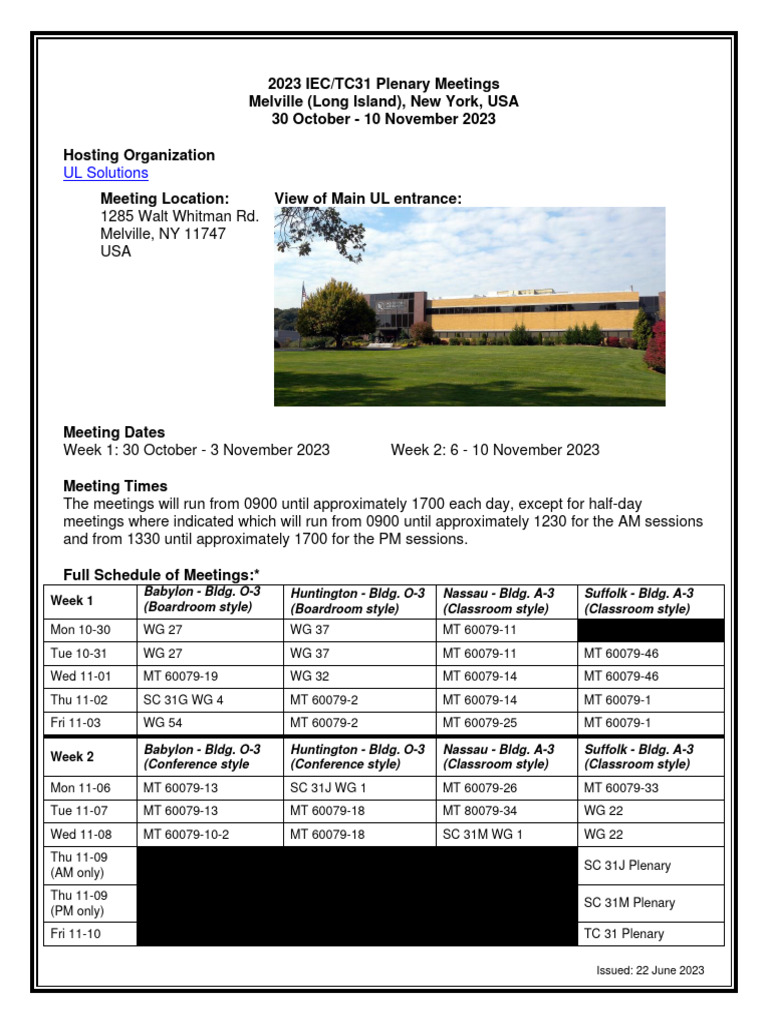 General Information For IEC - TC 31 Plenary Meeitngs 2023 | PDF