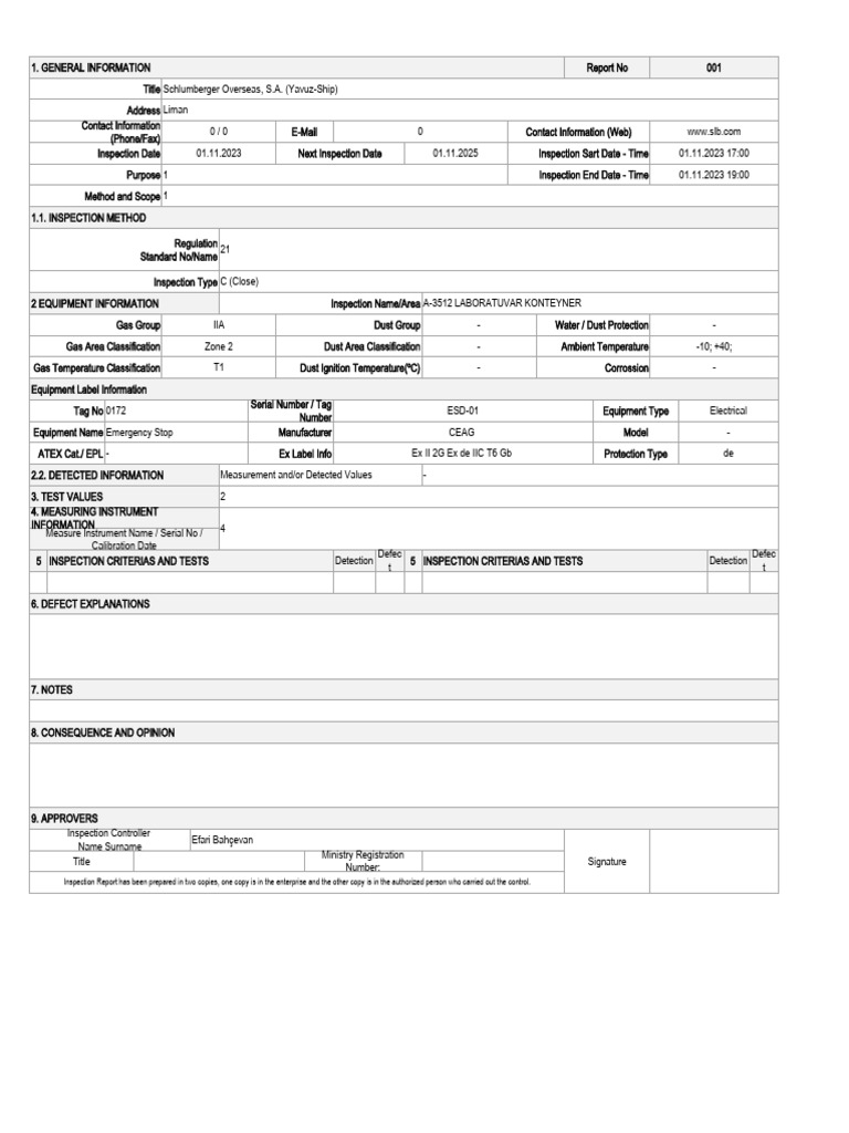 PSMone Ex Equipment Inspection Batch Detail Report | PDF | Electrical Connector | Insulator ...