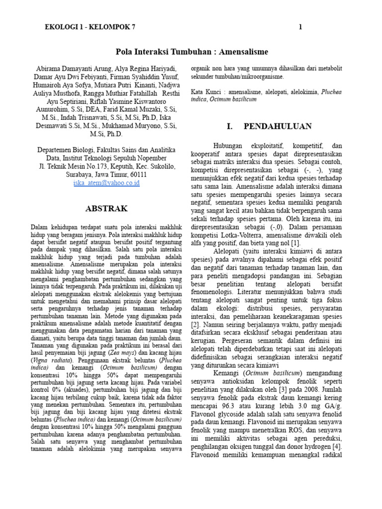 Laporan Amensalisme Kel.7 | PDF