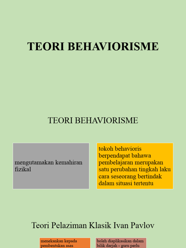 Teori Behaviorisme | PDF