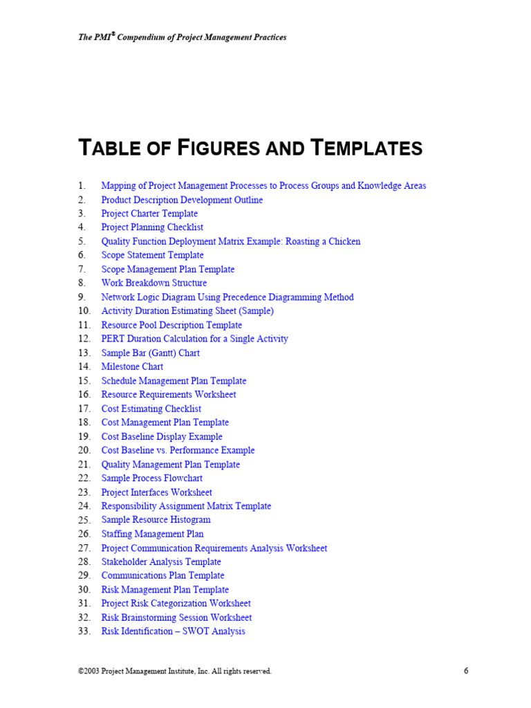 Table of Figures and Templates | PDF