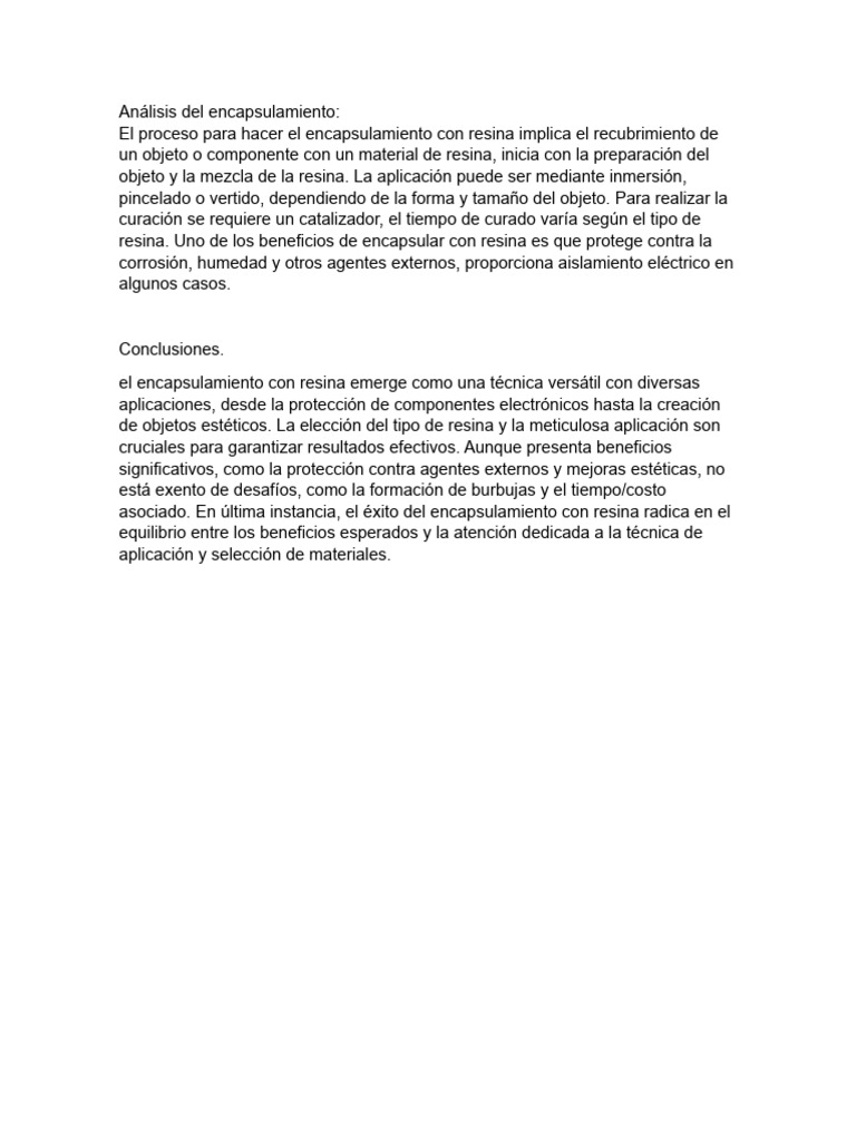 Análisis y Conclusion) Del Encapsulamiento | PDF