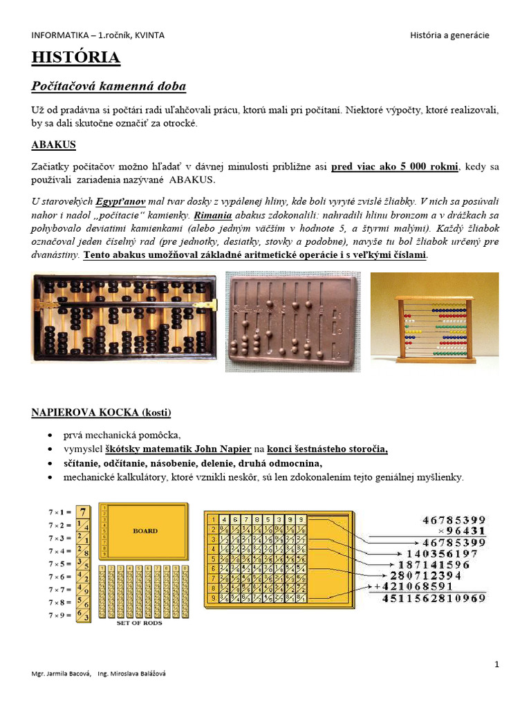 1r - História, Generácie, Pojmy | PDF