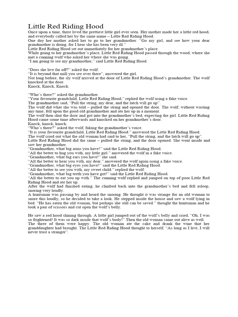 Little Red Riding Hood | PDF | Little Red Riding Hood