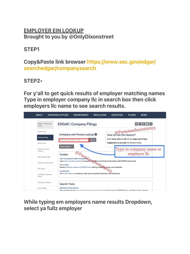 EIN Lookup Guide for Telegram Users | PDF
