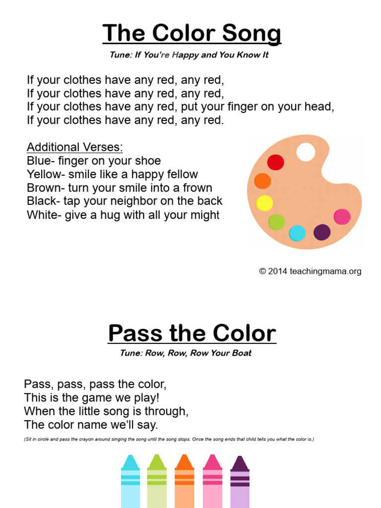 Color Songs Revised | PDF