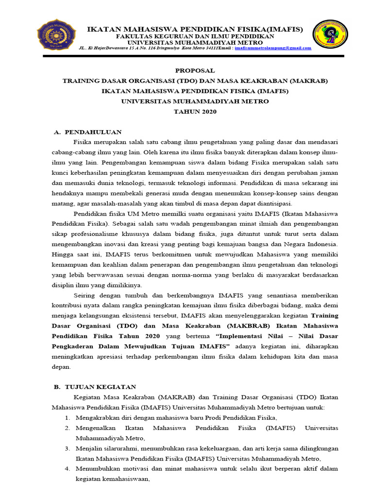 PROPOSAL MAKRAB DAN TDO Fiks | PDF