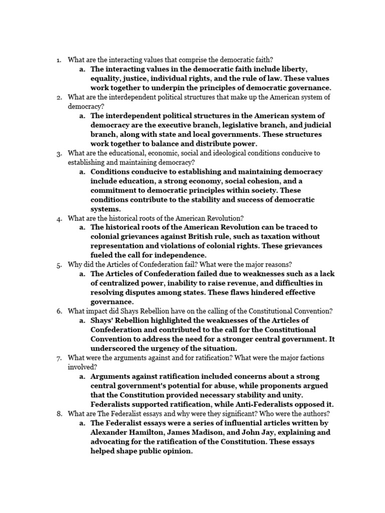 Module 1 Exam Review | PDF | Separation Of Powers | Democracy