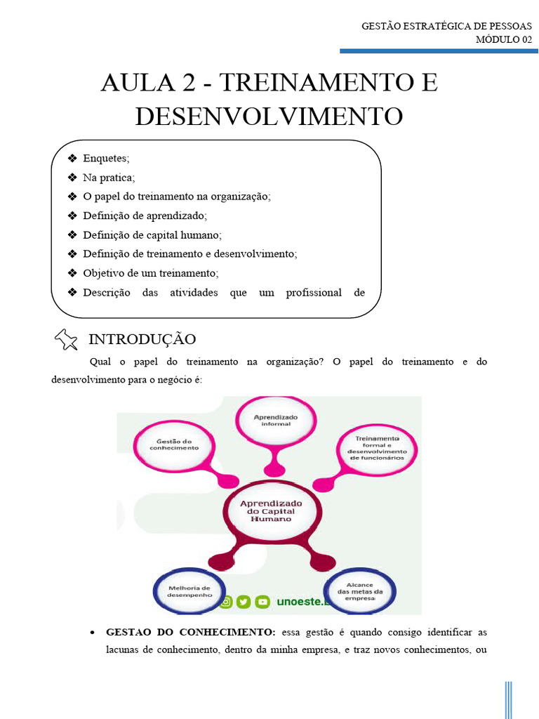 Aula 2 Ao Vivo 1 - Gestao Estrategica de Pessoas | PDF