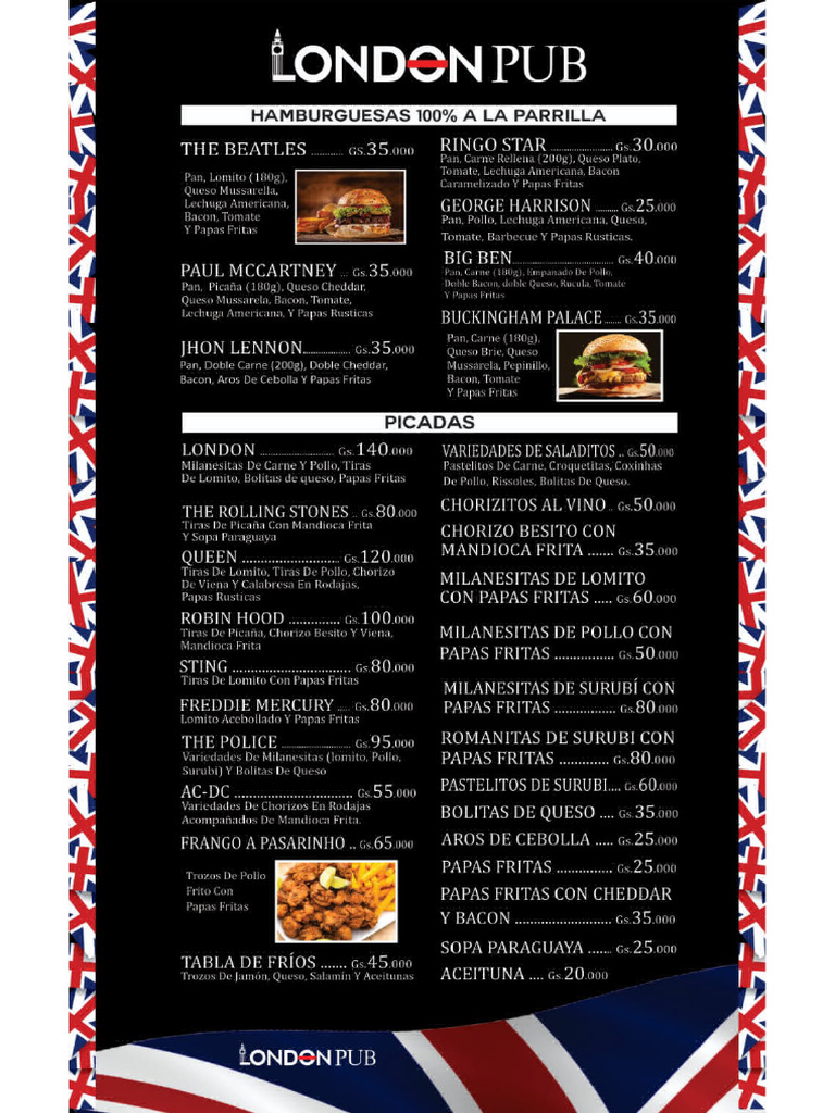 Menú London Pub | PDF