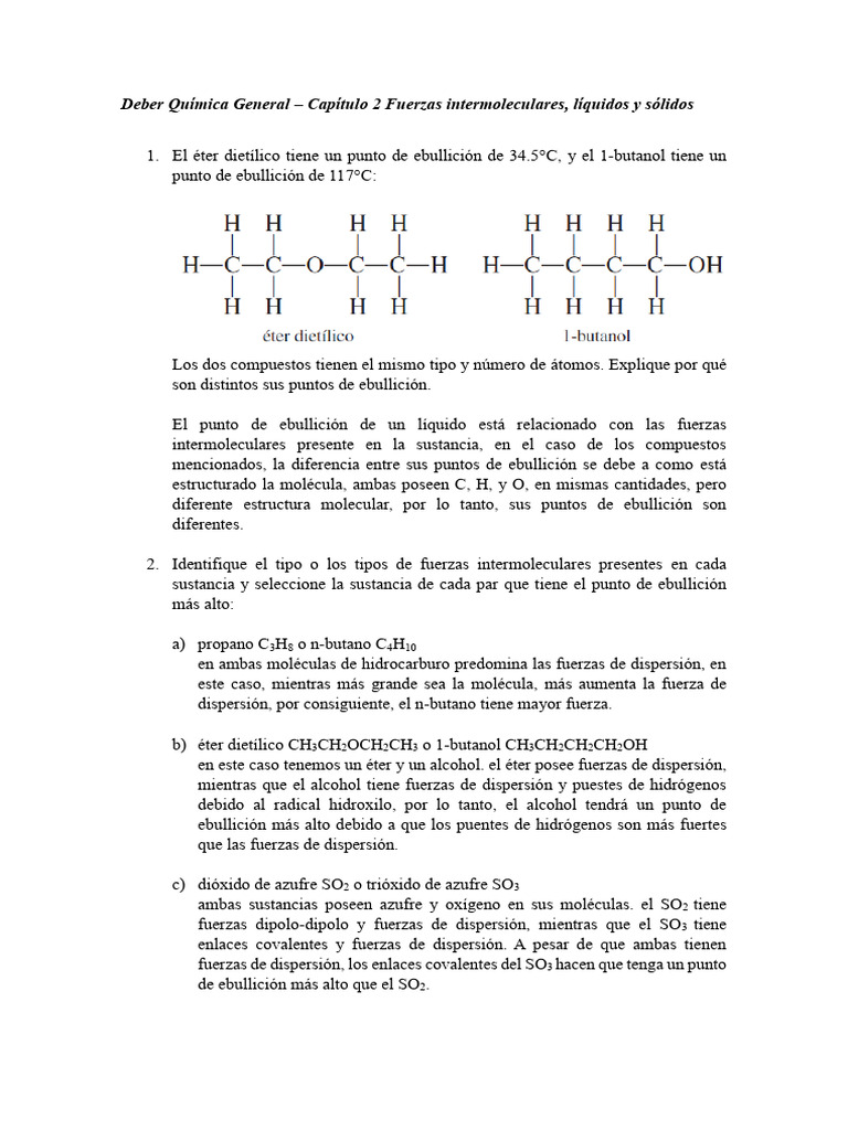 Deber 2 Capítulo 2 Jordy Soledispa | PDF | Fuerza intermolecular | Moléculas
