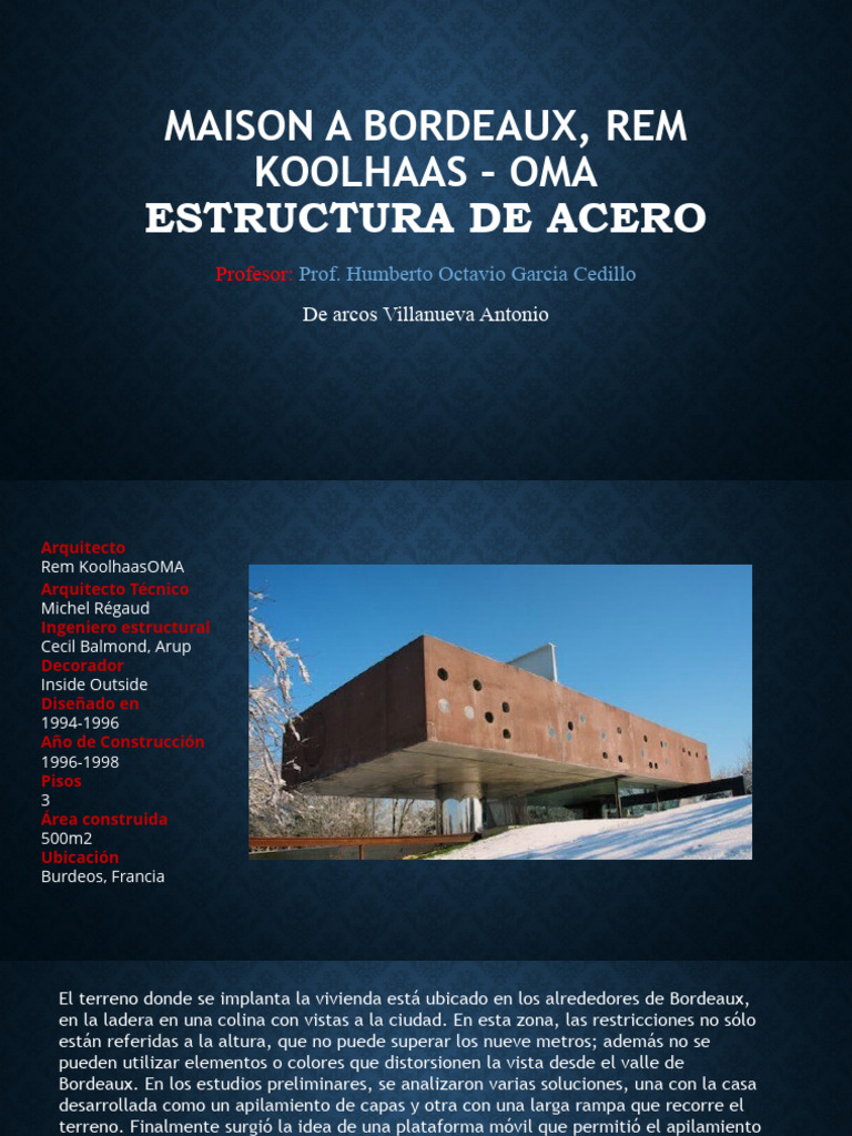 Maison A Bordeaux, Rem Koolhaas - OMA | PDF